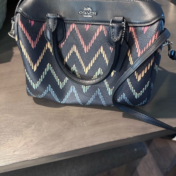Coach | Bags | Coach Chevron Pattern Crossbody Bag Multicolor | Poshmark